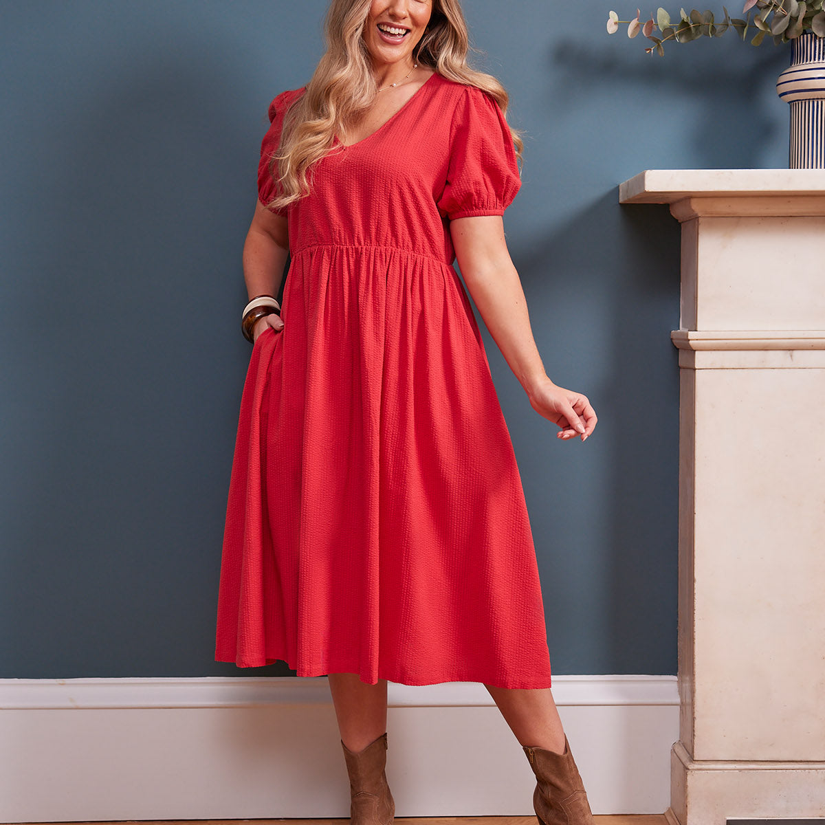 Marilyn Seersucker Dress - Red – This is Unfolded