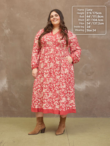 Barbara Red Floral Dress – This is Unfolded