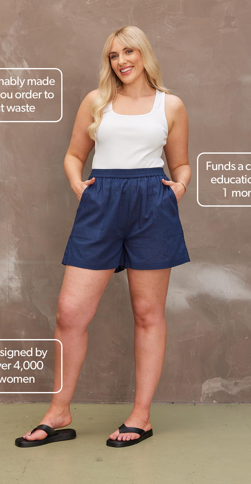 Emma - Shorts - Navy – This is Unfolded