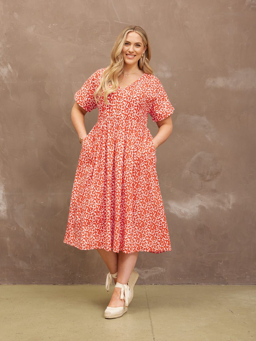 Fern Dress - Terracotta Print – This is Unfolded
