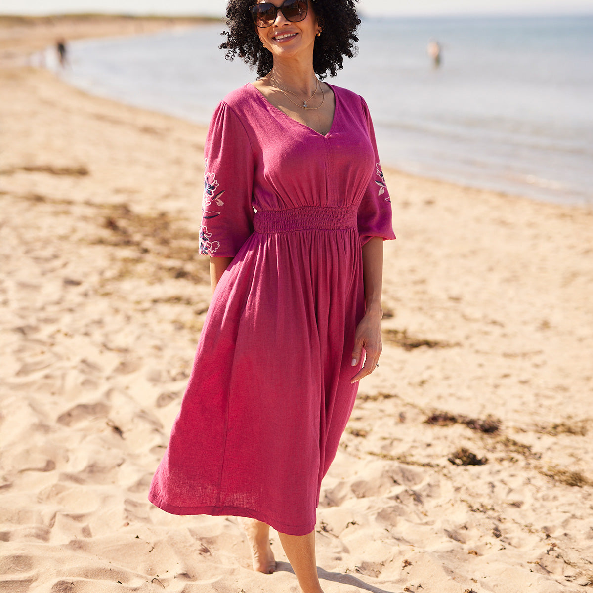 Lizzy Pink Embroidered Dress – This is Unfolded