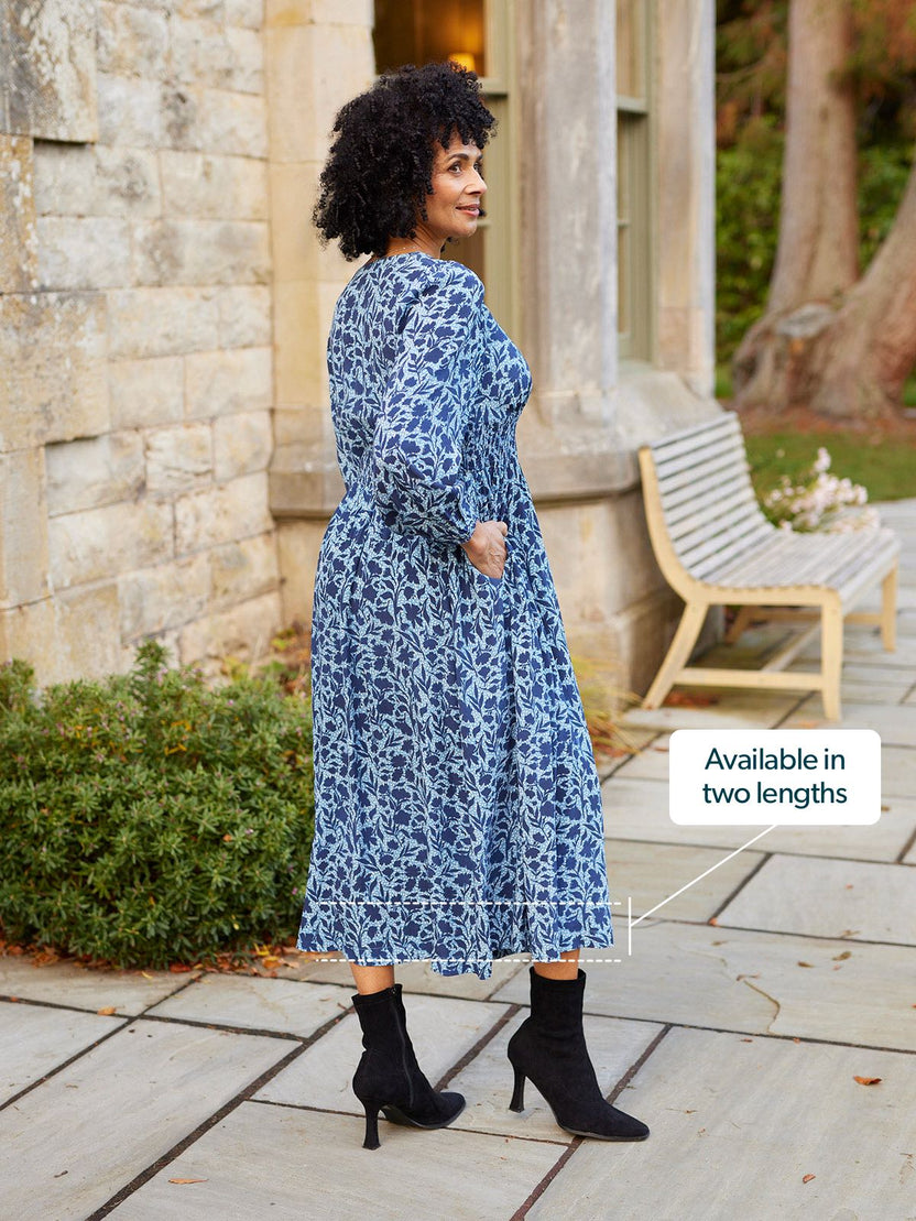 Maddie Dress - Blue Floral – This is Unfolded