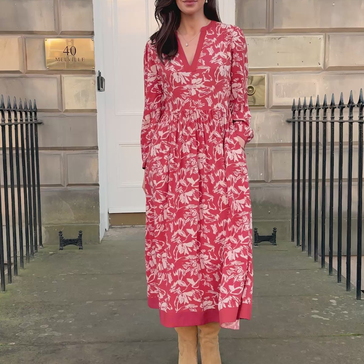 Barbara Red Floral Dress – This is Unfolded