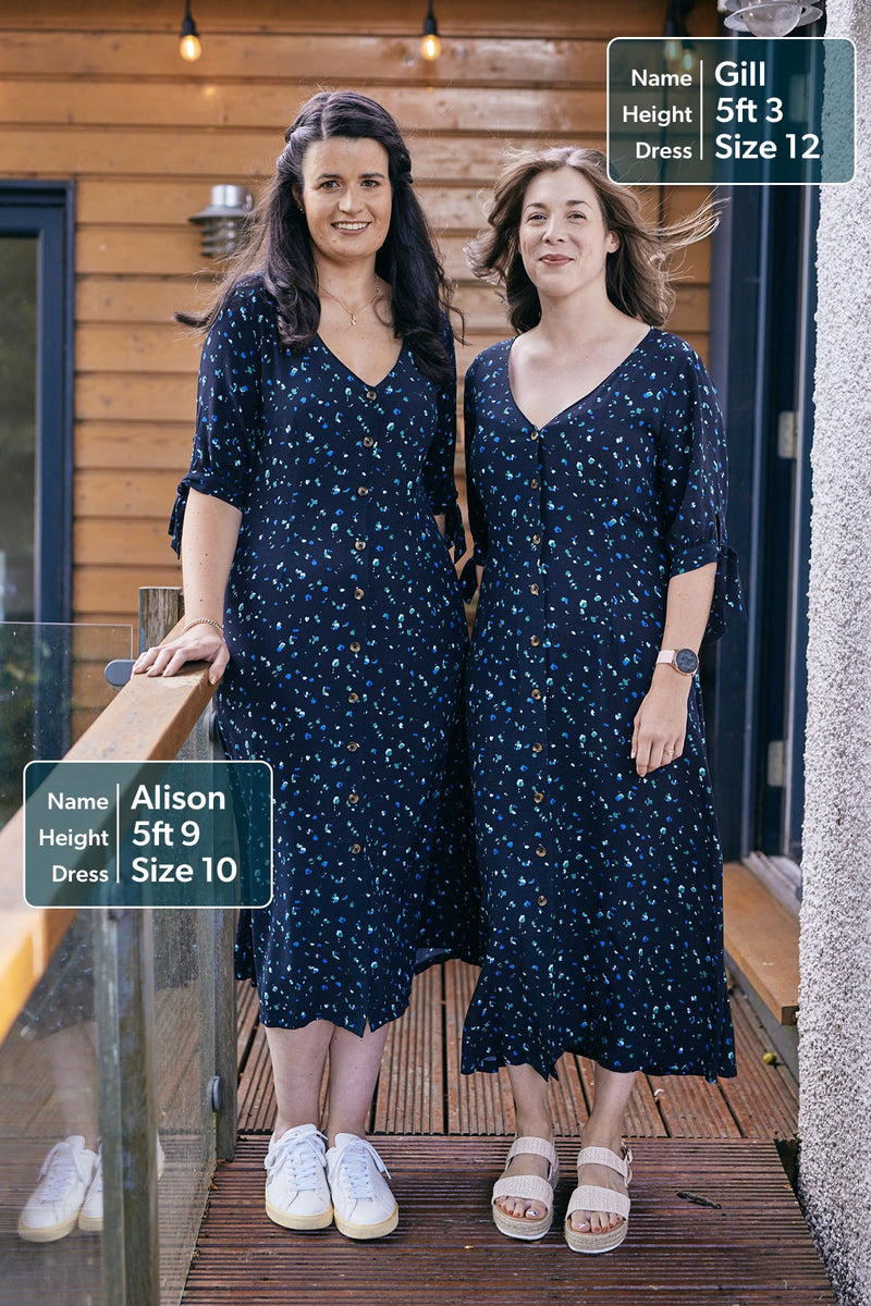 Alison - Ditsy Print Midi Dress - Black – This is Unfolded