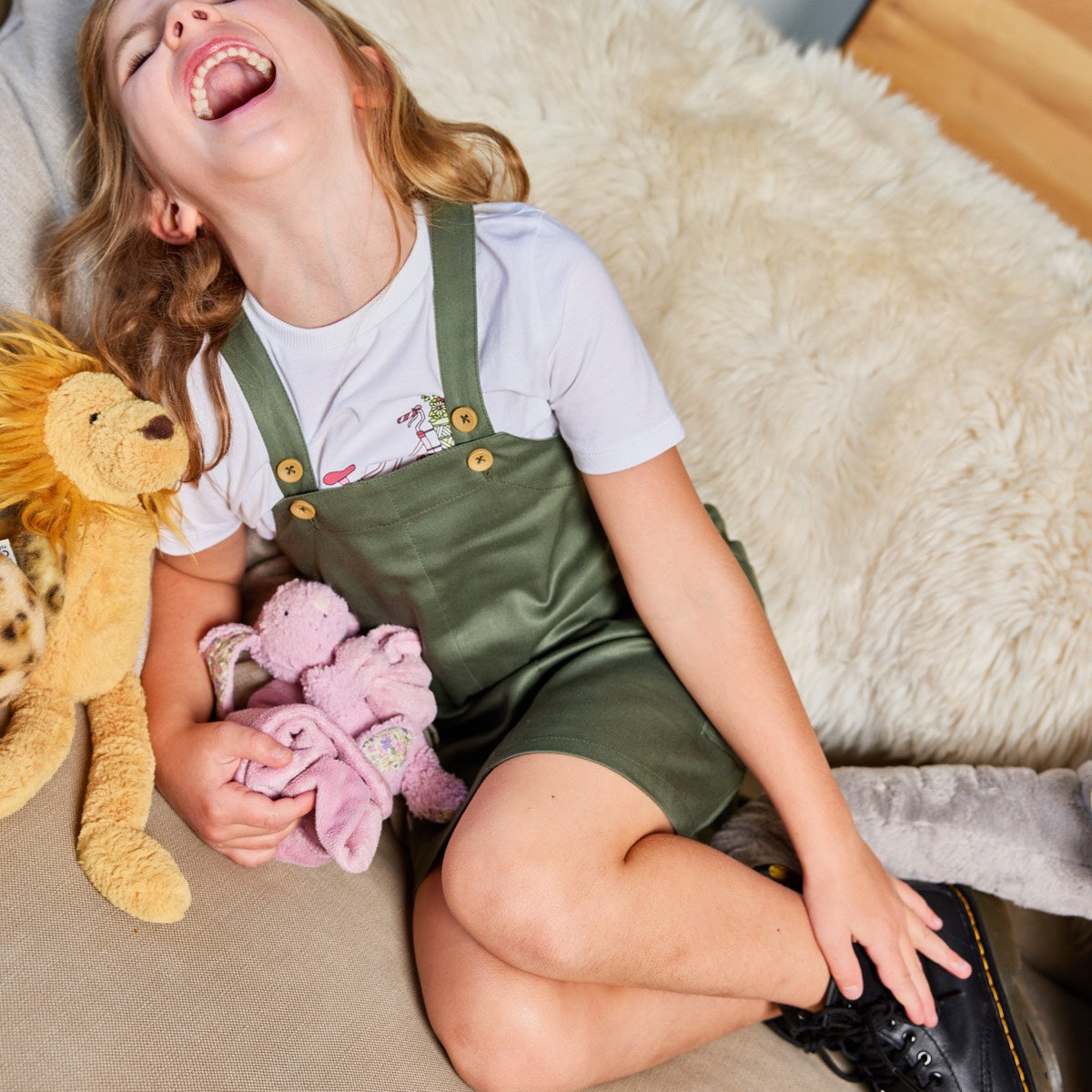 Lilah - Kids Pinafore Dress - Olive – This is Unfolded